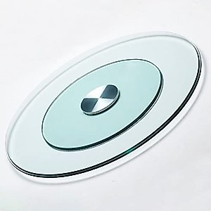 WYFFF Glass Lazy Susan Turntable 36 Inches, Aluminum Alloy Bearing, Silent/Smooth/not Easy to Dump, Round Decorative Rotating Tray, for Dining Table
