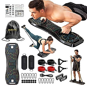 Lalahigh Home Exercise Equiptment - Strength Training Workout Push up Board & Resistance Bands Sets for Effective Full Body Workouts, Professional strength training equiptment for Men and Women, Gift for Boyfriend
