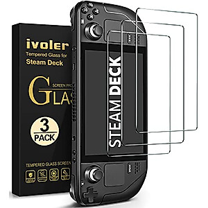 ivoler [3-Pack] Screen Protector Tempered Glass for Steam Deck 7''2022[New Version], Transparent HD Clear Anti-Scratch Screen Protector Compatible with Steam Deck[Updated Version]