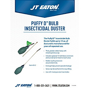 Puff-D 512 Puffy-D Bulb Insecticidal Duster, Heavy-Duty Dust Applicator for Pest Control, Green
