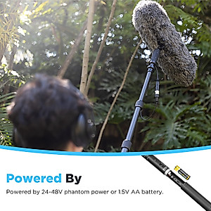 Boya XLR Shotgun Microphone BY-BM6060, Super-Cardioid Condenser Mic with 24 48V Phantom Power for Camera Camcorder Film Interview TV Program Recording Podcast