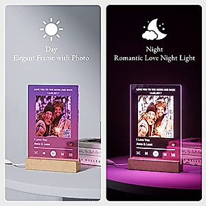 witfox Colorful Custom Spotify QR Code Plaque - Spotify Glass Art Personalized Acrylic Plaque with Video Any Song Music Link QR Code Customized Gifts for Couples