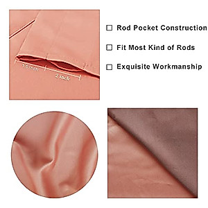 Merryfeel Room Darkening Thermal Rod Pocket Window Curtains 84 Inch Long (2 Panels), Window Drapes for Living Room Bedroom, 30 x 84 Inch,Terracotta,Solid Modern Curtain Panel Pairs