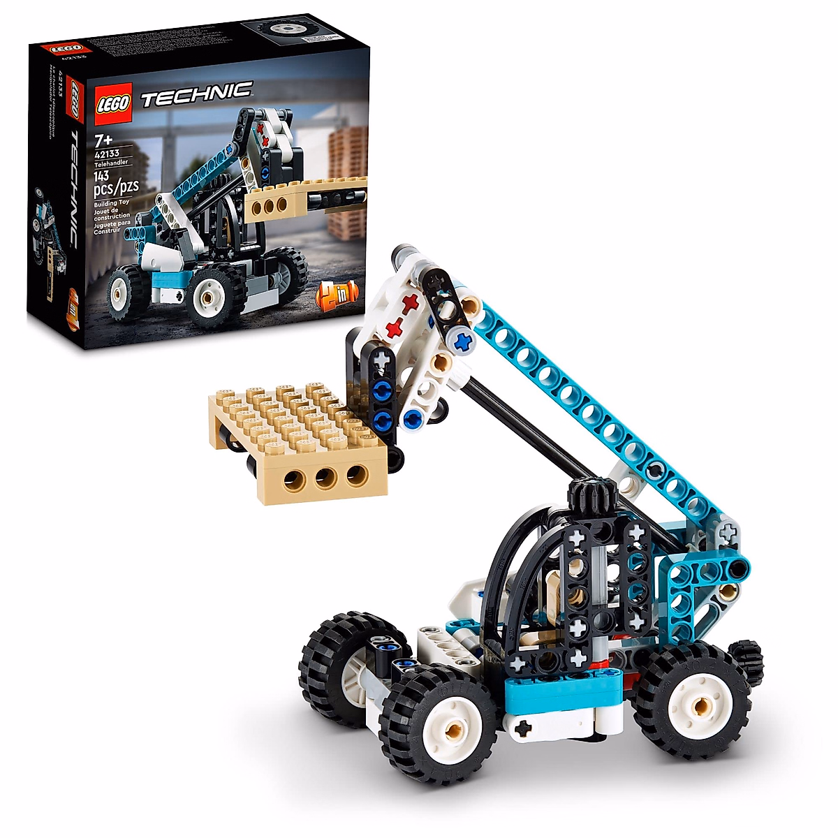 LEGO Technic 2 in 1 Telehandler 42133 Forklift to Tow Truck Toy Models, Construction Truck Building Set, Toys for Kids, Boys and Girls Aged 7 Plus