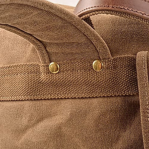 WUDON Leather Laptop Backpack for Men - Vintage Waxed Canvas Shoulder Rucksack for School Flight Hiking