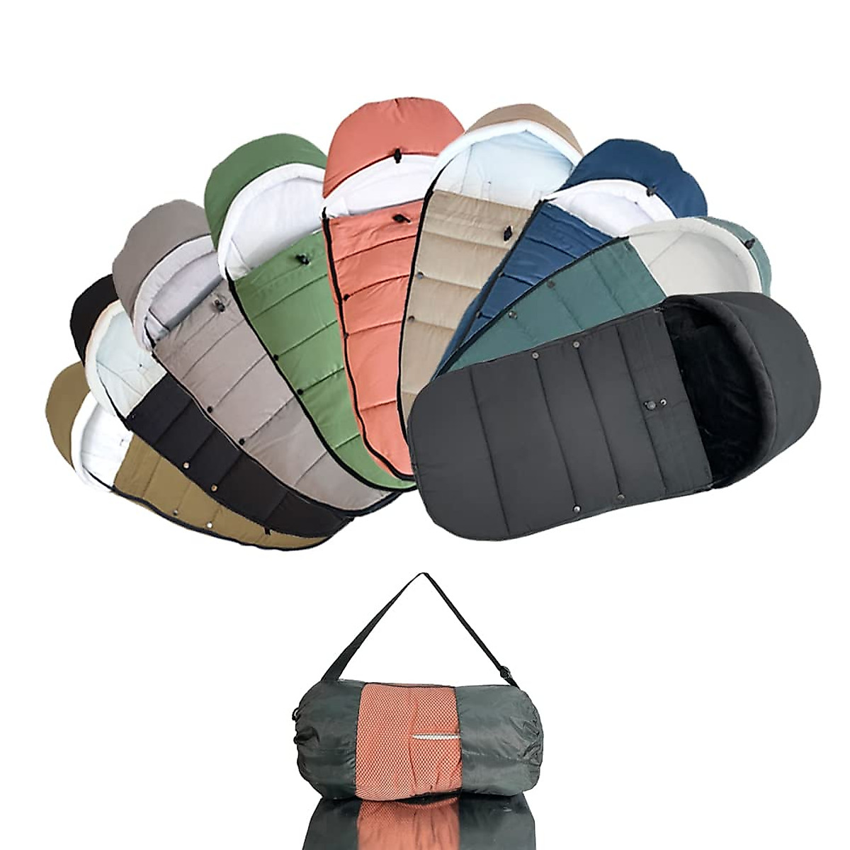 AICTIMO Universal Baby Stroller Warm Footmuff Soft Lining and Splashproof Polyester Peach Skin Fabric Compatible With Babyzen YOYO - Includes Carry Bag - Machine Washable (Blue)