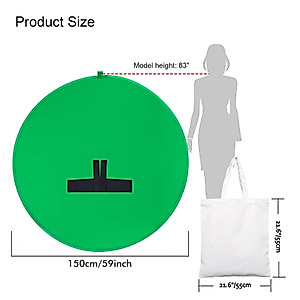 Green Screen Chair, 56in/142cm Portable Green Screen Chair, Portable Webcam Background, 4.65ft Green Background Screen Portable, Chroma Key Green for Video Chats, Zoom, Green Screen Video Backdrop.