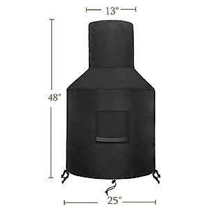 SIRUITON Outdoor Patio Chiminea Cover - Durable, Weather-Proof Chiminea Fire Pit Cover,Chiminea Defender (Black)