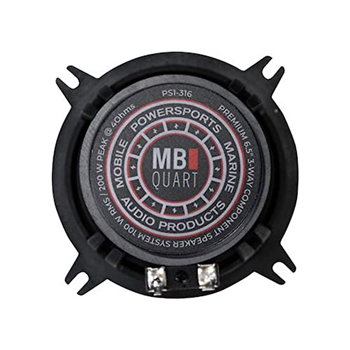 MB Quart PS1-316 Premium 6.5 Inch 400 Watt 4 Ohms 3 Way Component Network Control Mobile Speaker Car Audio Systems, Grills Included, Black (2 Pack)