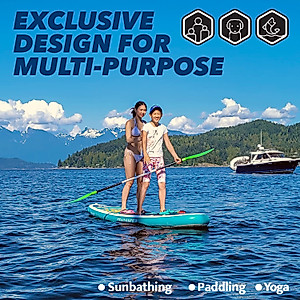 Seamax 10.5 Feet Inflatable SUP Stand Up Paddle Board (Ocean Blue, 10.7FT - L128 xW32 xH6)