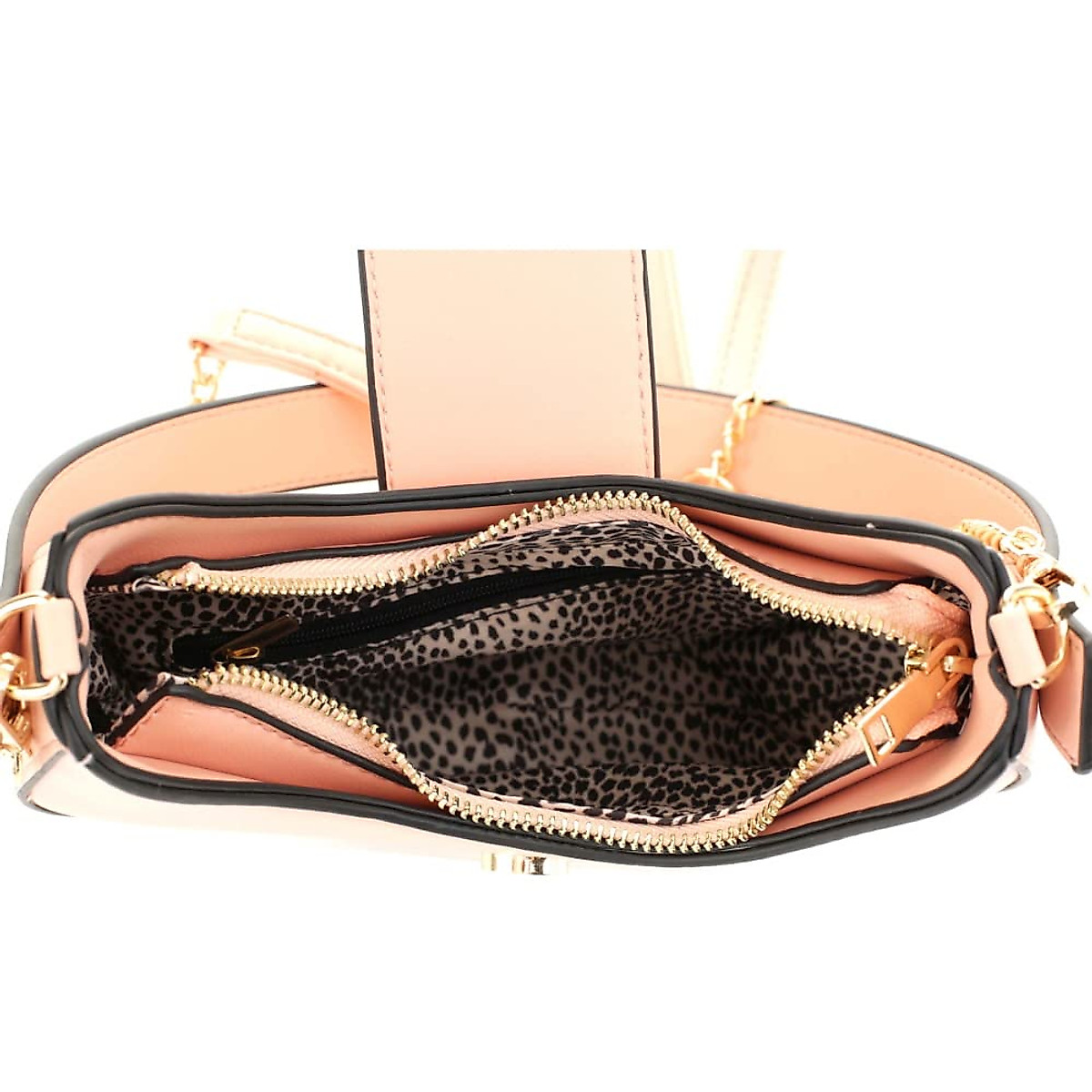 Trendeology Vegan PU Leather Classy Round Clutch Purse Shoulder Bag with Crossbody Strap (White)