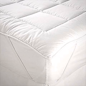OrganicTextiles All-Natural Australian Wool Mattress Pad with 100% Organic Cotton Cover (Cal King),Cool and Breathable,Soft & Luxurious,Baffle Box Stitching,Temperature Regulation,Machine Washable