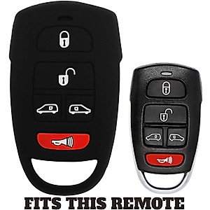KeyGuardz Keyless Entry Remote Car Key Fob Outer Shell Cover Soft Rubber Case for Kia Sedona Mini Van Hyundai Entourage