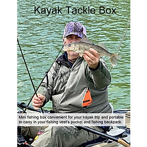 Hlotmeky Small Kayak Mini Tackle Box Waterproof Fishing Lure Box Terminal Storage Fishing Hook Organizer