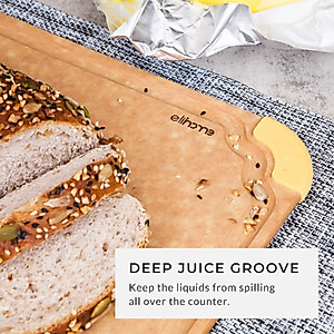 Elihome Premium Series 4-in-1 Kitchen Cutting Board Set, Non Slip Feet, Color Coded with Food Icon, Natural Wood Fiber, Dishwasher Safe, Eco-Friendly, Juice Grooves,Non Porous, BPA Free, Made in USA