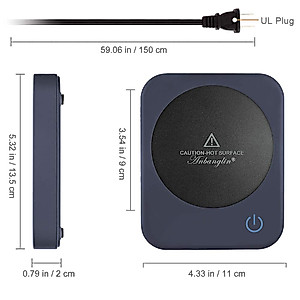 ANBANGLIN Coffee Mug Warmer, Coffee Warmer for Desk with Auto Shut Off, Coffee Cup Warmer for Coffee Milk Tea, Candle Wax Cup Warmer Heating Plate (Dark Blue-NO Mug)