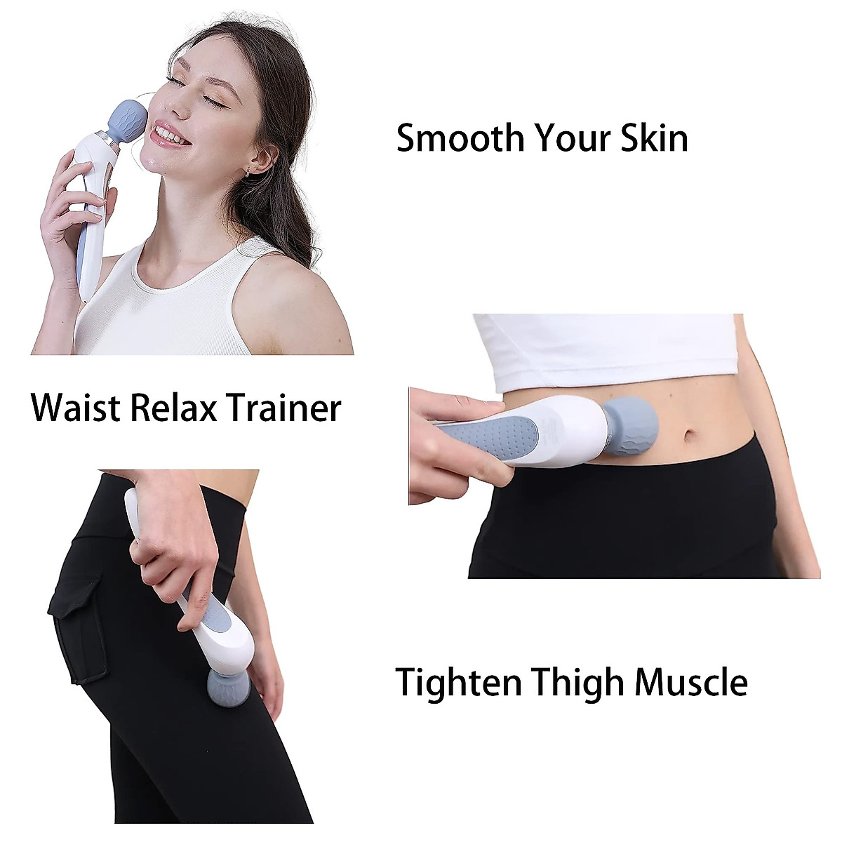 Asopal Handheld Cordless Personal Wand Massager, Muscle Massager for Neck Back Shoulder Waist Leg Feet, Portable Full Body Massager, Tension Relief Use, Rechargeable Body Massager