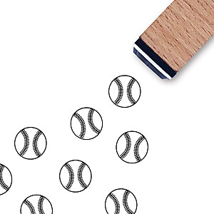 Baseball Rubber Stamp, 3/5 Inch Small Mini Stamp for Scrapbooking Card Making Planner