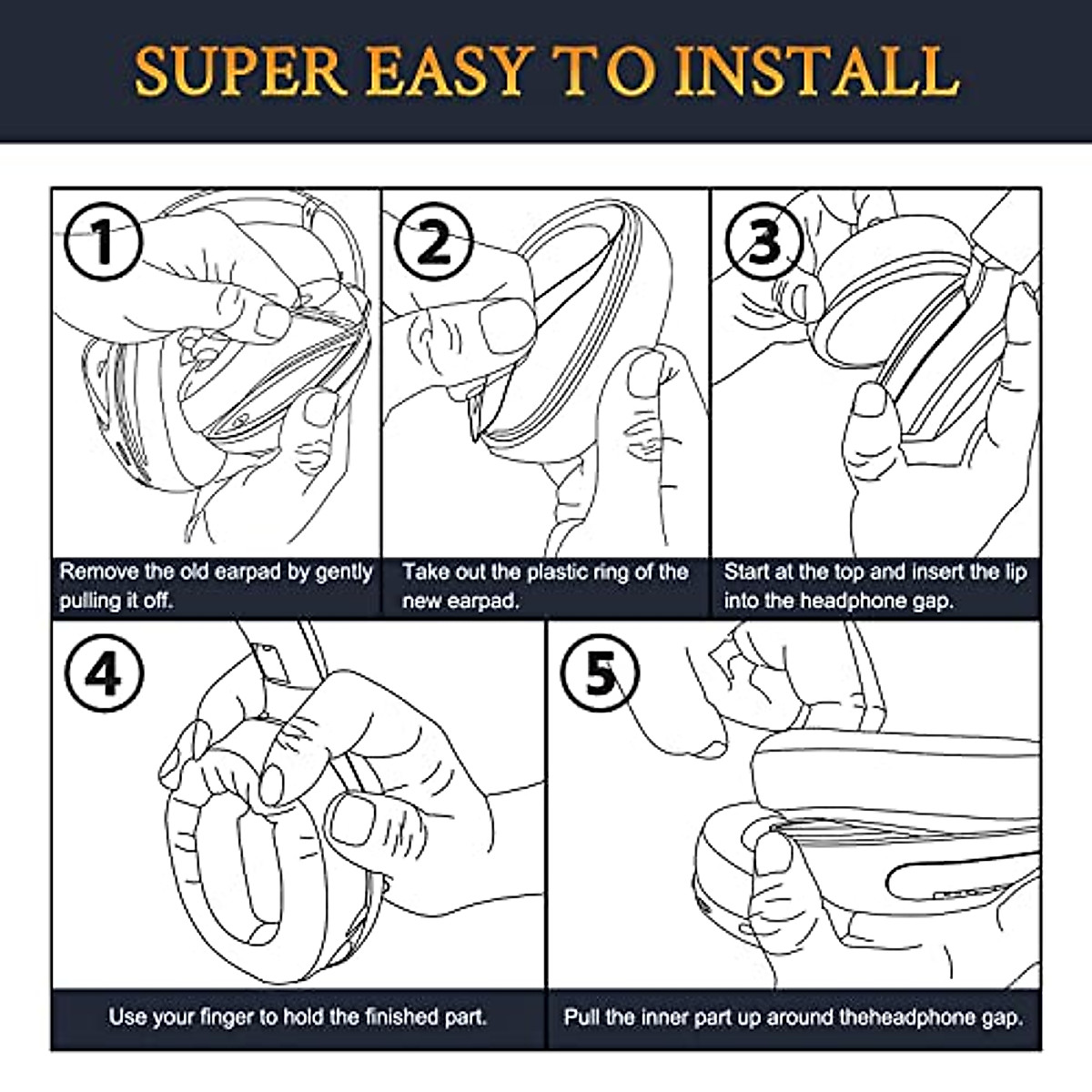 SOULWIT Cooling-Gel Ear Pads Cushions Replacement, Earpads for Sennheiser HD4.50/HD4.50BT/HD 4.50BTNC/HD4.50SE, HD4.40BT, HD4.30G, HD4.20S, HD458BT, HD450, HD 450BT, HD400S, HD350BT, HD300 Headphones