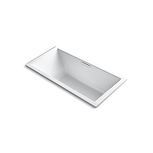 KOHLER K-1834-0 Underscore Rectangle 72-Inch x 36-Inch drop-in bath with center drain, White