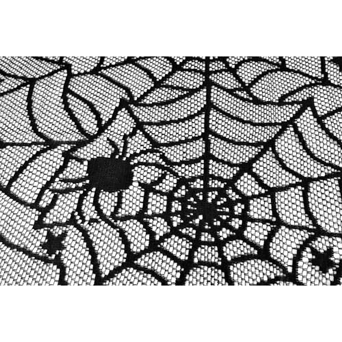 DII Black Lace Overlay Tabletop Collection Gothic Halloween Decor, Tablecloth, 54x72, Spider Web