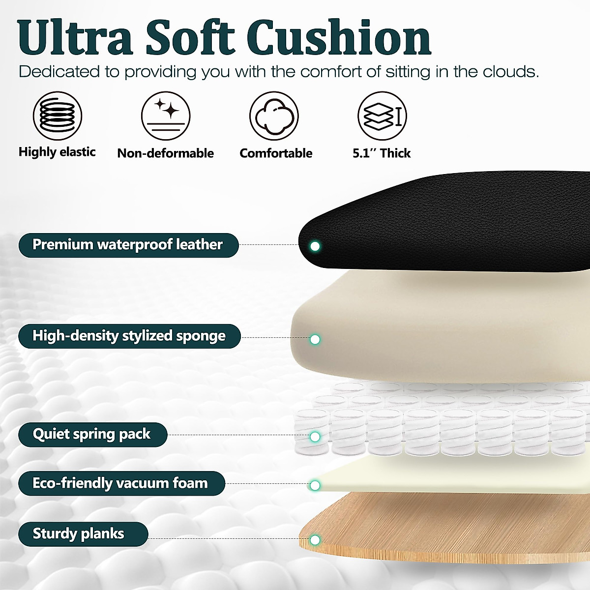 NexHut Office Chair, Ergonomic Desk Chair, 500lbs Heavy Duty Executive Leather Chair with Adjustable Lumbar Support, Flip-up Arms, Wide Thick Seat, High Back Comfy Computer Chair for Back Pain