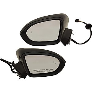 Kool Vue Driver & Passenger Side Power Heated Mirrors for Chevrolet Cruze 2016-2019 Manual Fold With Signal Light & Blind Spot Monitor Paintable