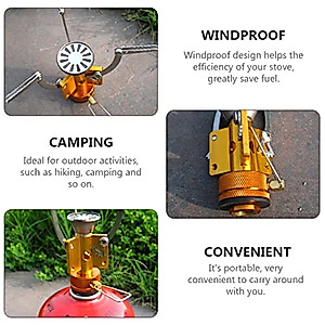 INOOMP Portable Stove Portable Gas Burner Camping Gas Stove Hiking Stove Burner Picnic Gas Stove BBQ Gas Stove Wind- Proof Backpack Portable Stove Stainless Steel Cookware