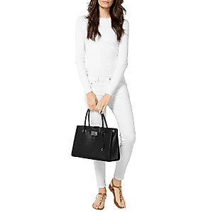 MICHAEL Michael Kors Women's Large Bond Satchel, Black, One Size