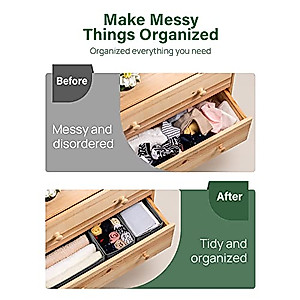 Kootek 16 Pack Drawer Organizers for Clothing, Dresser Drawer Organizer Clothes Fabric Foldable Dividers, Cabinet Closet Organizers and Storage Boxes for Baby Clothes, Underwear, Bras, Socks