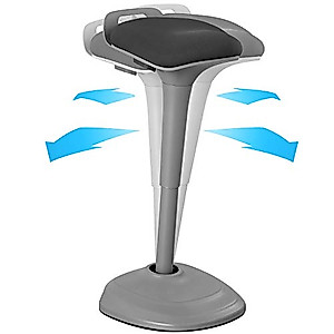 Living Essentials Wobble Stool Desk Chair Adjustable Standing Stool, Sitting Balance Chair, Comfortable and Breathable Seat by Grey