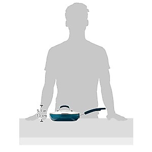 Rachael Ray Brights Deep Nonstick Frying Pan / Fry Pan / Skillet - 9.5 Inch, Marine Blue