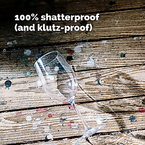 TaZa Outdoor Plastic Wine Glasses With Stem (12oz) | Unbreakable Tritan Stemware For Travel, Pool, Camping, Beach, Picnic, Everyday Use | Dishwasher Safe | Set of 4