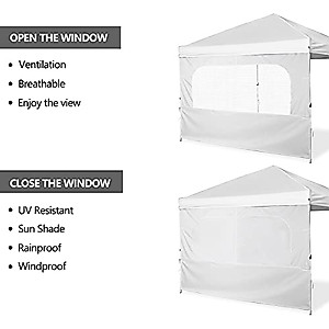 MordenApe Sunshade Sidewall with Window for 10x10 Pop Up Canopy, Instant Canopy SunWall, 1 Pack (10 x 10, White)