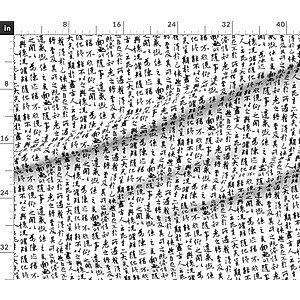 Spoonflower Fabric - Ancient Chinese Characters Small Asian Writing Language Letters Printed on Petal Signature Cotton Fabric by The Yard - Sewing Quilting Apparel Crafts Decor