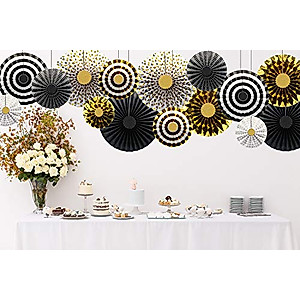 KAXIXI Party Hanging Paper Fans Decorations, Wedding Birthday Bachelorette Bridal Shower Party Ceiling Hangings Gender Reveal Baby Shower Party Decorations, 8pc