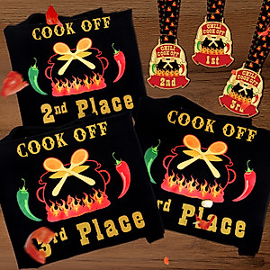 Liitrsh 6 Pcs Chili Cook off Apron Chili Cook off Medals Chili Cook off Prizes 1st/ 2nd/ 3rd Place Chili Cook off Decorations for Men Woman Family Friends