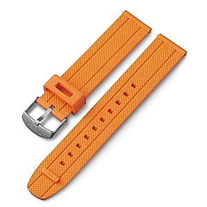 Timex 20mm Silicone Quick-Release Strap – Orange with Silver-Tone Buckle