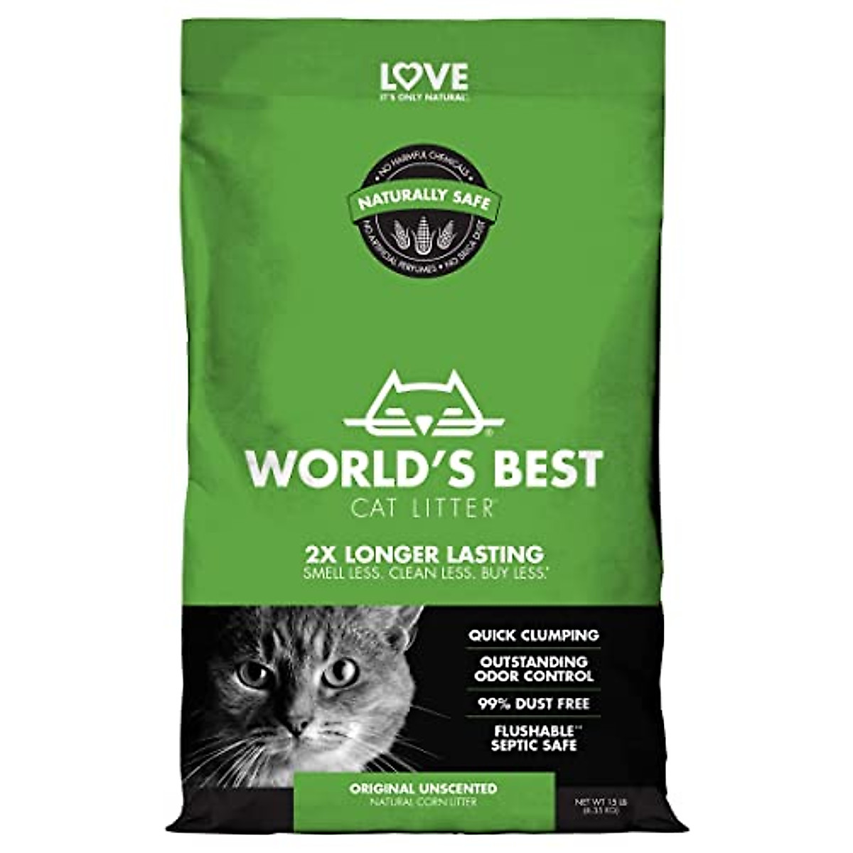 WORLD'S BEST CAT LITTER Original Unscented, 32-Pounds