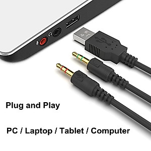 Arctis 3 Audio Cable Cord Replacement for SteelSeries Arctis 7, Arctis 5, Arctis 3, Arctis Wireless, Arctis Pro Gaming Headset (2 in 1, 5.9ft)