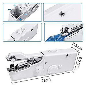 Handheld Sewing Machine Mini Portable Sewing Tool More Friendly to the Handicapped Easy-to-operate Portable DIY for Beginners for Home/Travel User (battery not included）