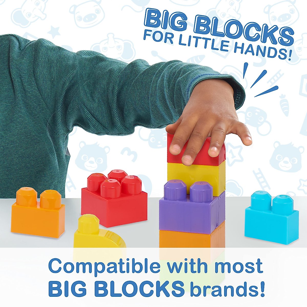 Just Play CoComelon Patch Academy, 53 Large Building Blocks Includes 6 Character Figures, Multi-color (96119)
