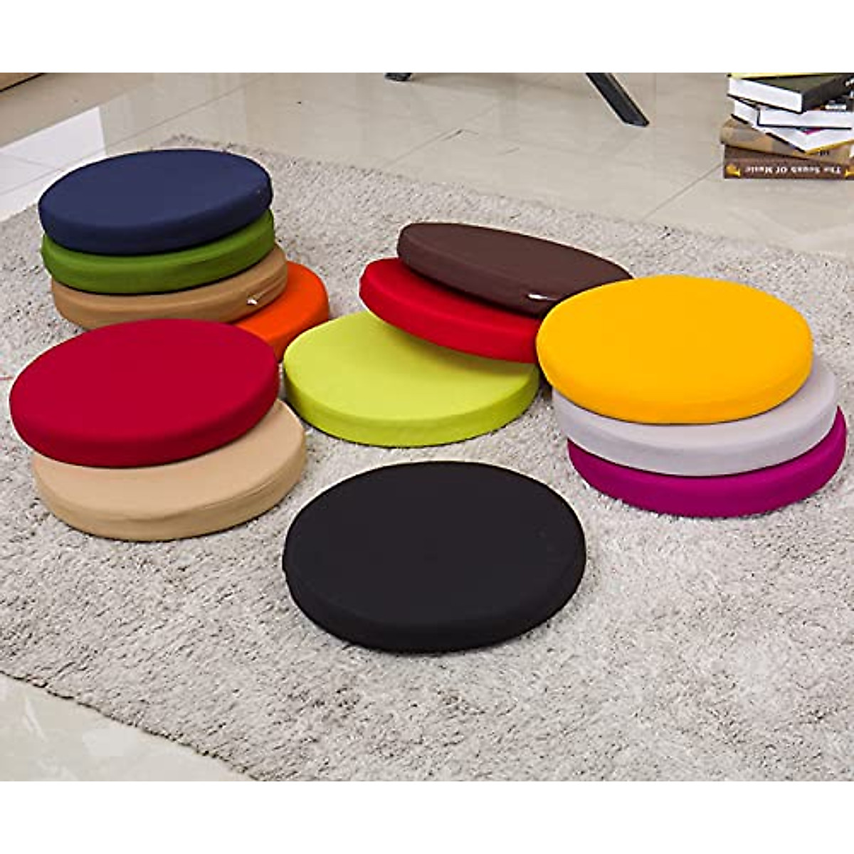 Loveboat Outdoor Bistro Chair Cushion Water Resistant Round Bar Stool Cushion 15 in Taupe