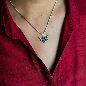 Sterling Silver Highland Cow Small Pendant Handcrafted in the USA