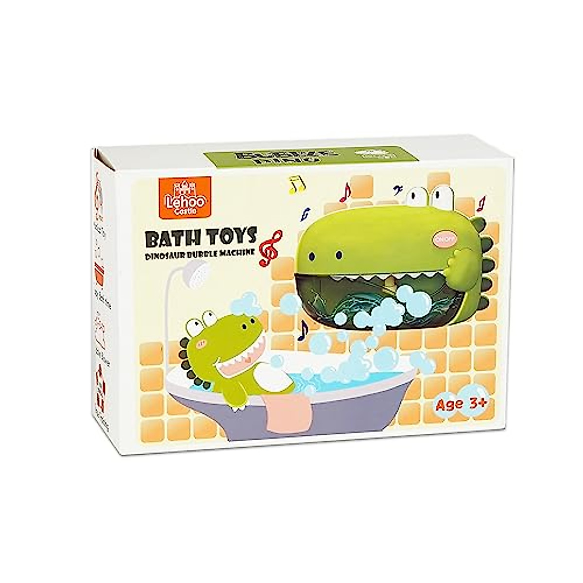Lehoo Castle Bath Toys,Toddler Bath Bubble Machine, Bathtub Toy Dinosaur, Bathtime Shower Bath Wall Toy, Bubble Maker with 12 Songs, Gift for Baby