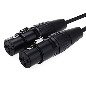 NANYI XLR Female to Female Splitter Microphone Cable XLR to XLR Patch Cables, 3-Pin XLR Female to Female mic Cable DMX Cable Patch Cords with Oxygen-Free Copper, 1.6Feet/0.5Meter