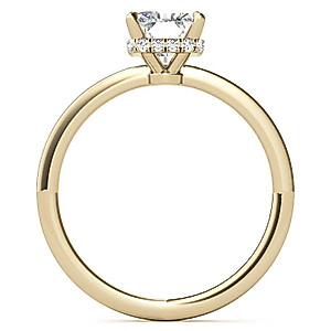 10K Solid Yellow Gold Handmade Engagement Ring 3 CT Radiant Cut Moissanite Diamond Solitaire Wedding/Bridal Ring Set for Women/Her Propose Ring (10.5) (8)