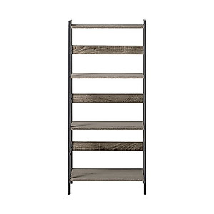 Signature Design by Ashley Soho Modern Home Office Desk & 4-Shelf Bookcase Set, Reclaimed Wood