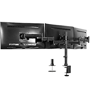 VIVO Triple Monitor Adjustable Heavy Duty Mount, Articulating Stand for 3 LCD Screens up to 24 inches STAND-V003M