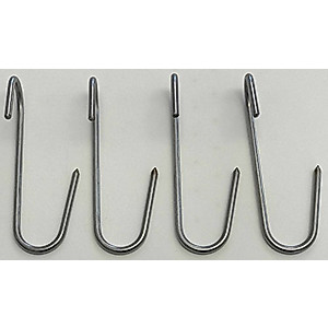 RiversEdge Products Stainless Meat Hooks, Smoker Hook, 7" Right Angle, 4 Pack